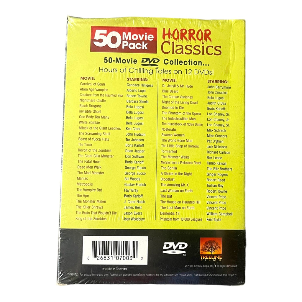 Horror Classics 50 Movie Pack 12-Disk DVD Collection (SEALED) – MEDIA SMIRK